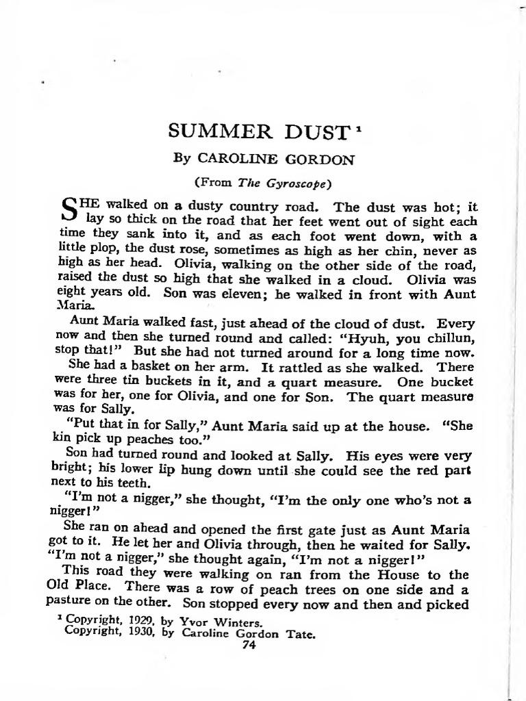 Caroline Gordon-Summer Dust-BASS-1930 | PDF