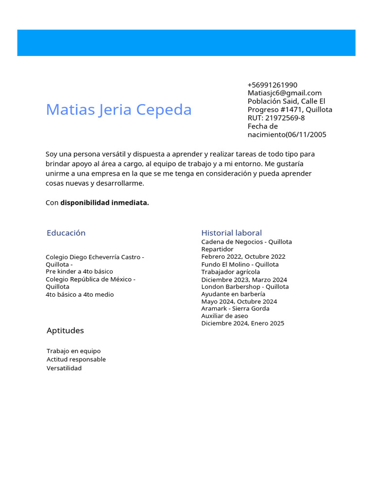 CV Matias Jeria | PDF