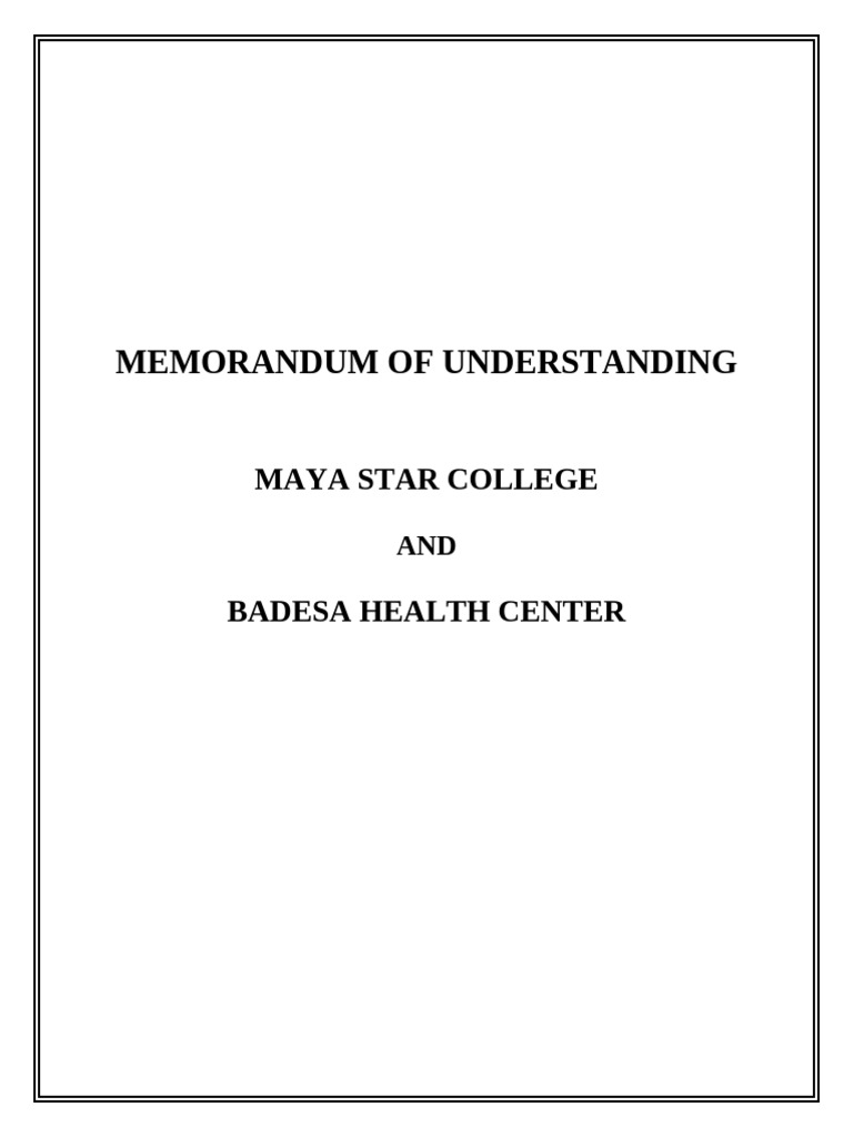 MOU for Health Training Collaboration | PDF | Health Care | Hospital