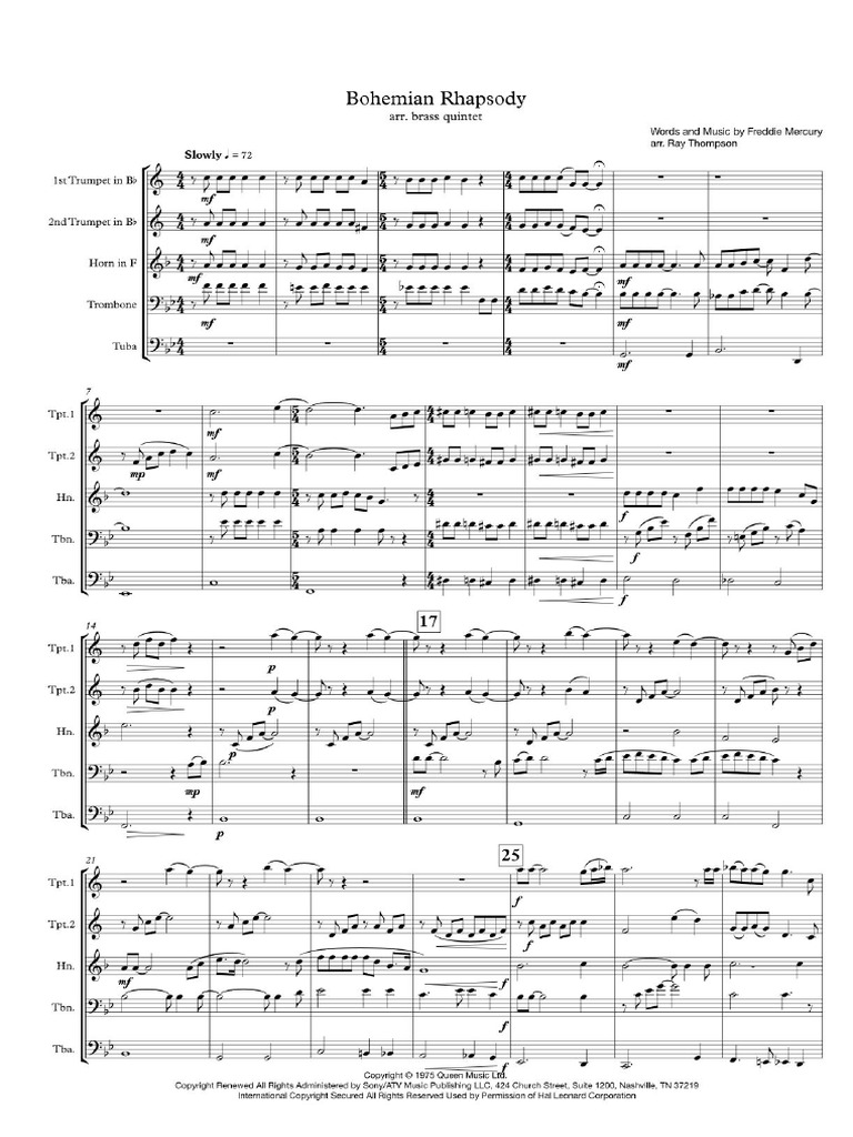 Bohemian Rhapsody Comp | PDF