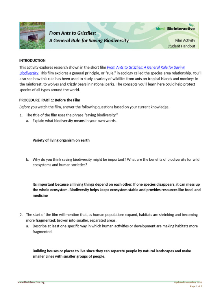 Saving Biodiversity: Key Insights | PDF | Biodiversity | Habitat