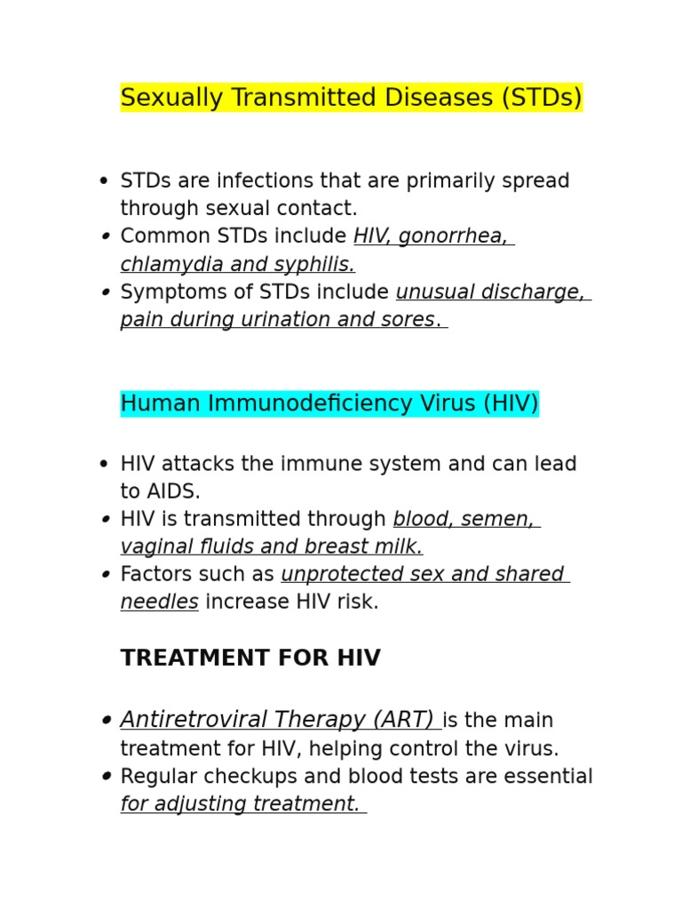 Overview of STDs and HIV/AIDS | PDF | Hiv/Aids | Sexually Transmitted ...