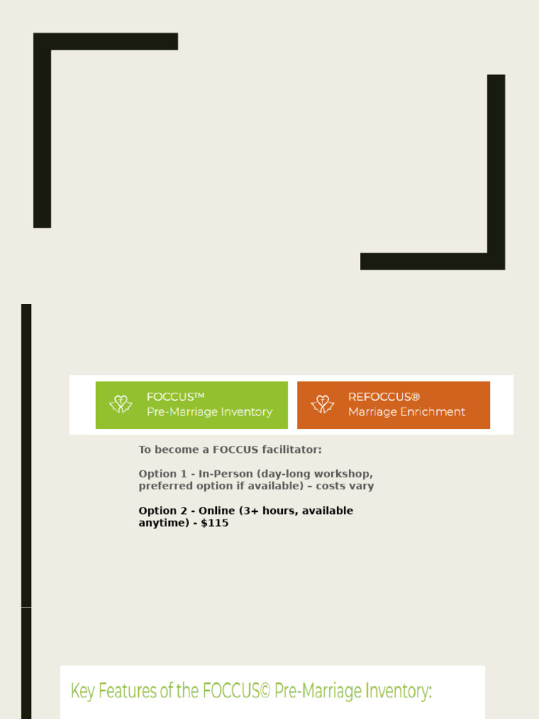 FOCCUS Facilitator Training Options | PDF