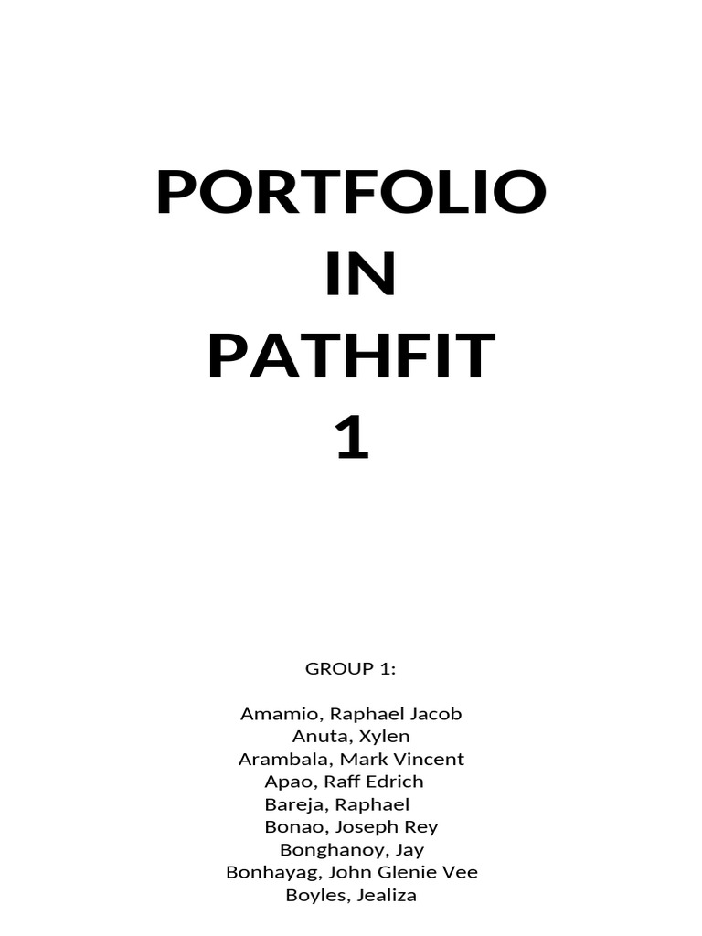 Pathfit Group 1 Portfolio | PDF | Foods | Nutrition