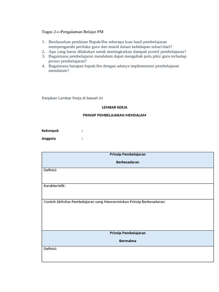 2 C Pengalaman Belajar PM | PDF