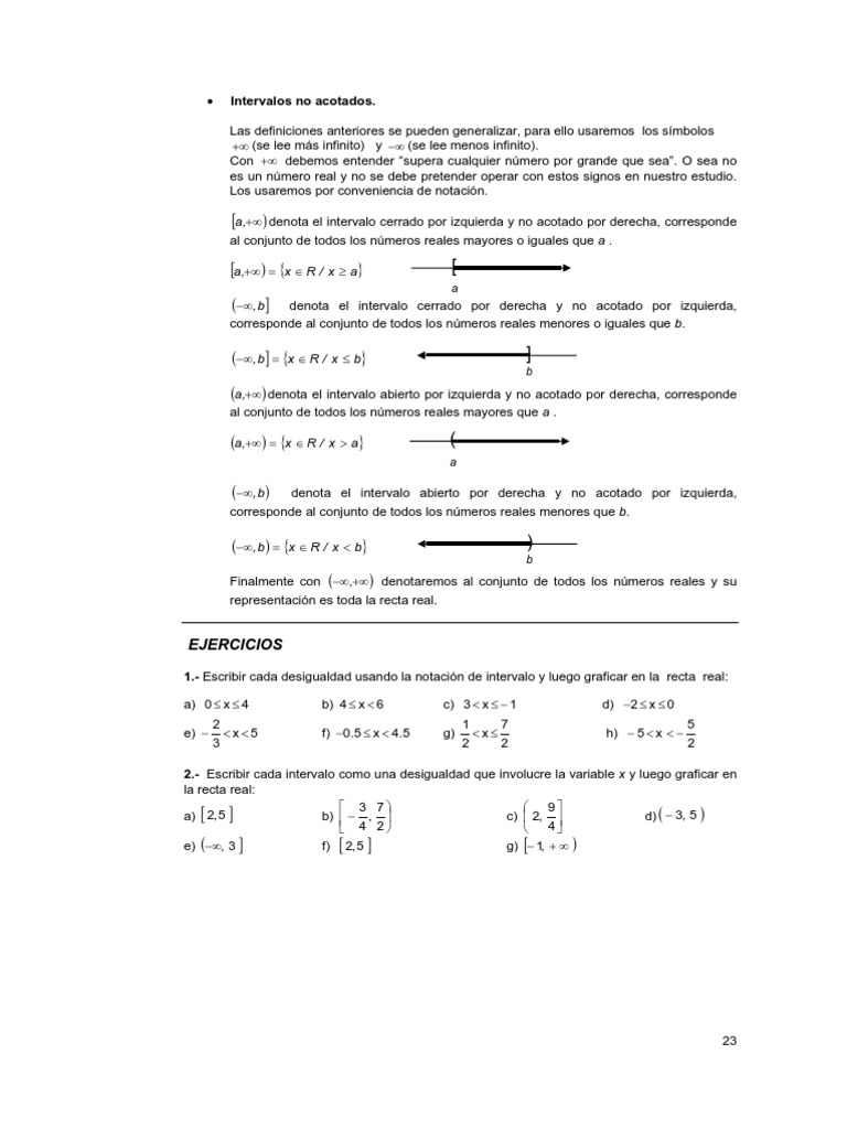 Intervalos Numéricos | PDF | Intervalo (Matemáticas) | Fracción ...