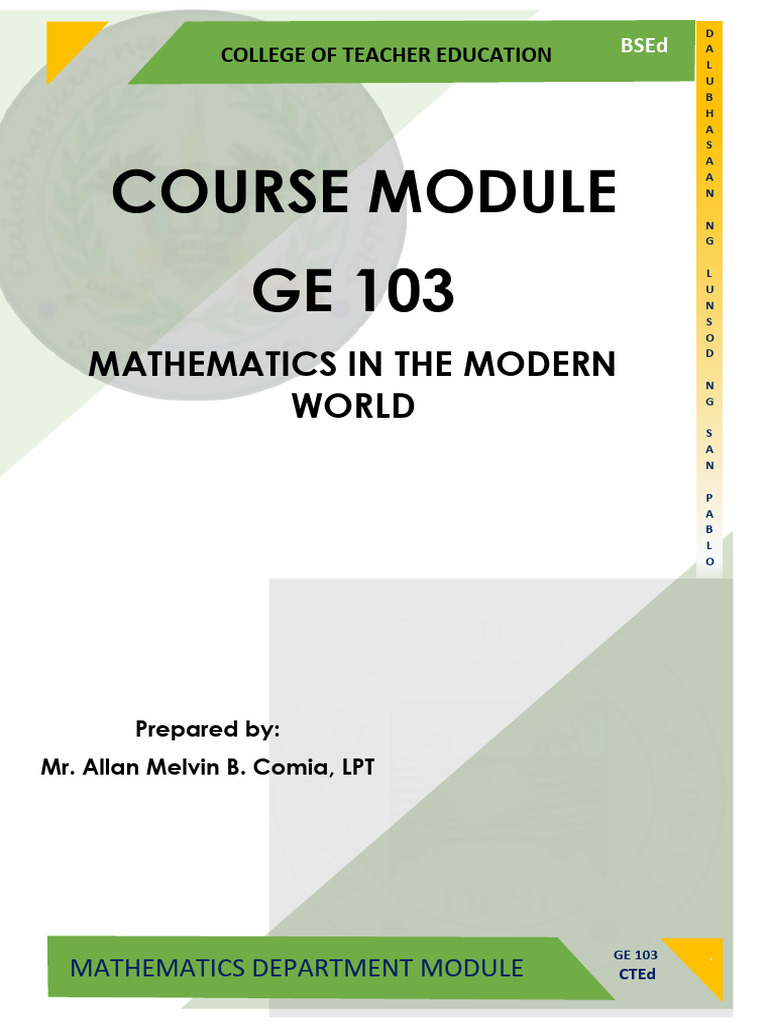Ge 103 Midterm Module 1 | PDF | Mathematics | Science