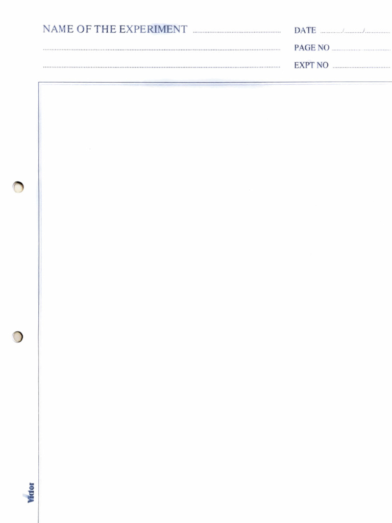 Name of The Experiment: Date Page No Expt No | PDF