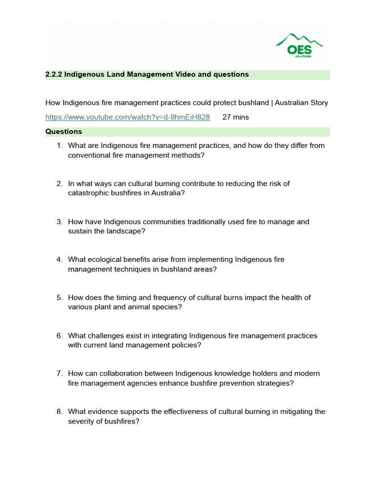 Indigenous Fire Management Practices Explained | PDF