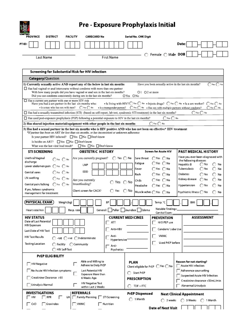 PrEP Initial HP Form | PDF