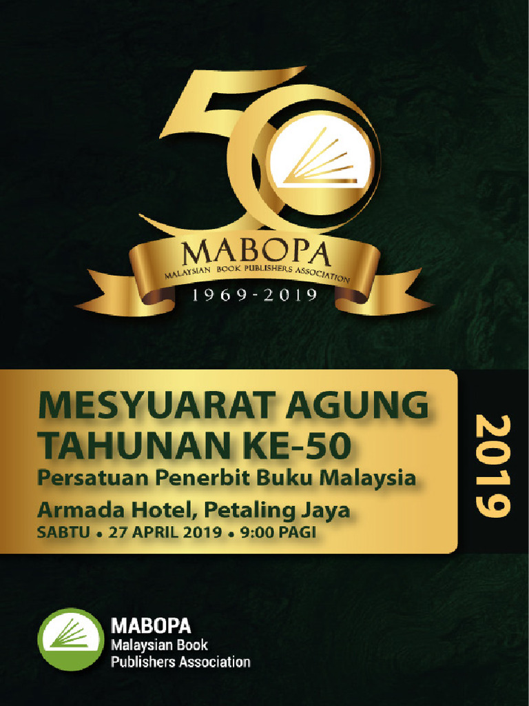 Buku Laporan Mesyuarat Agung Tahunan MABOPA Ke-50 | PDF | Malaysia