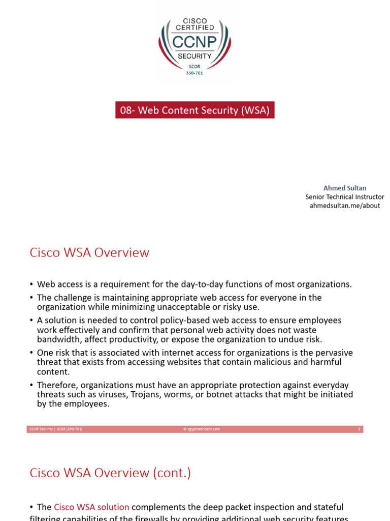 08 - Web Content Security (WSA) | PDF | Proxy Server | World Wide Web