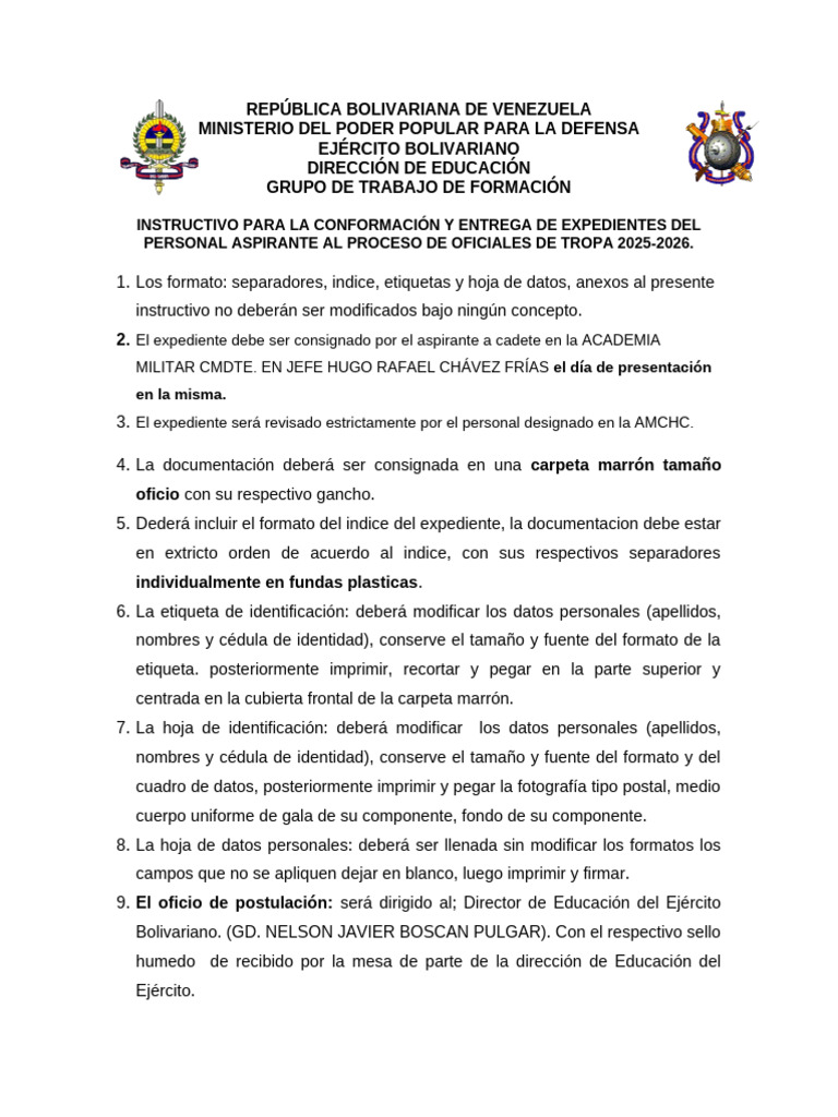 Instructivo Expediente Amchc | PDF | Certificado de nacimiento