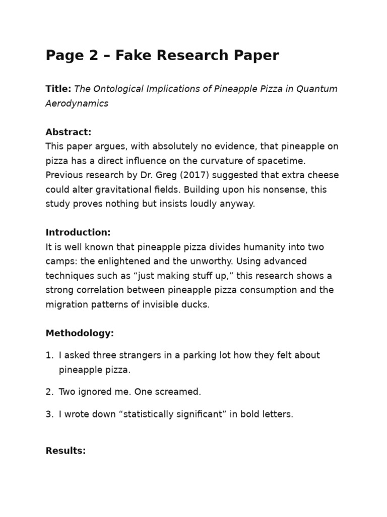 Page 2 - Fake Research Paper: Title | PDF