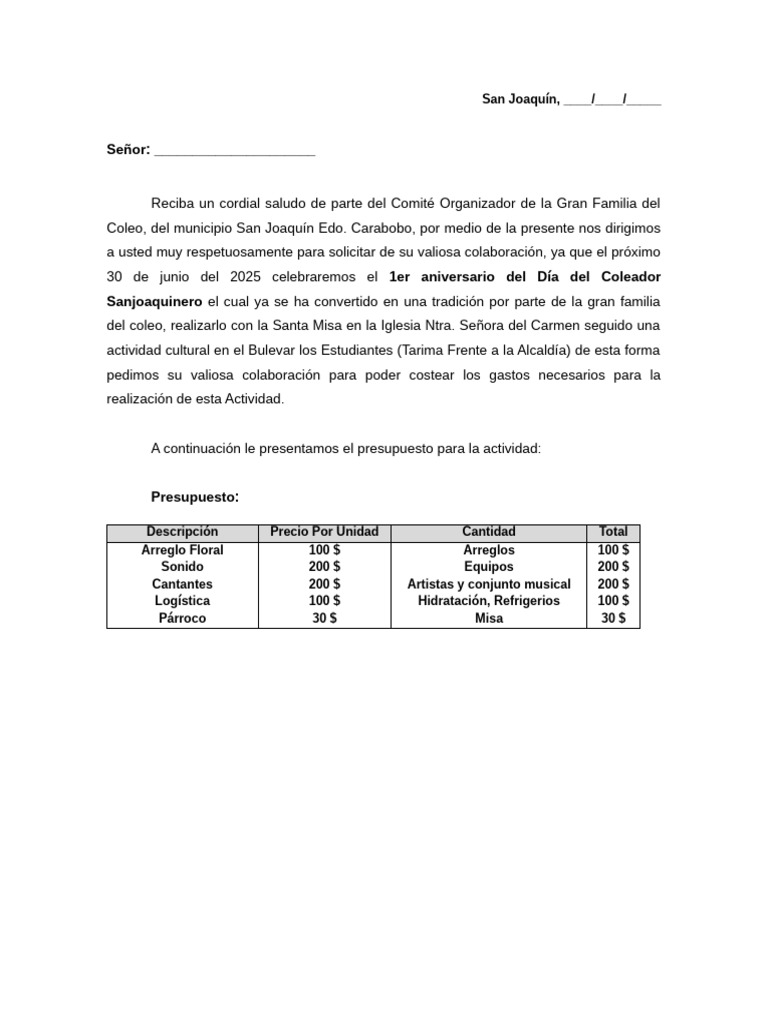 Aniversario Día del Coleador Sanjoaquinero | PDF