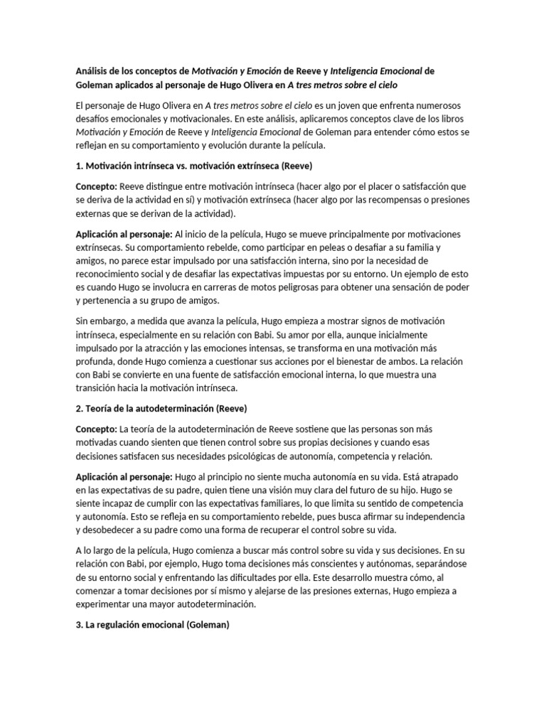 Motivación y Emoción en Hugo Olivera | PDF | Motivacional | Motivación