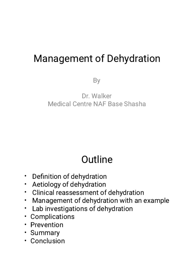 Dehydration Management Guidelines | PDF | Dehydration | Medical Specialties