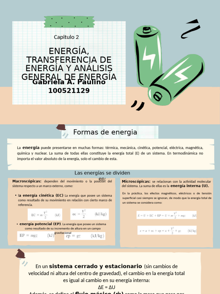Energía, Transferencia de Energía y Análisis General de Energía | PDF ...