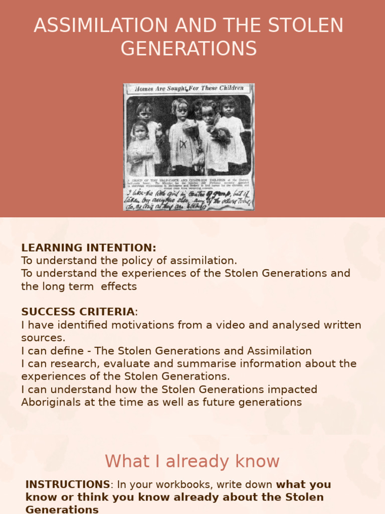 Understanding the Stolen Generations | PDF | Indigenous Australians ...