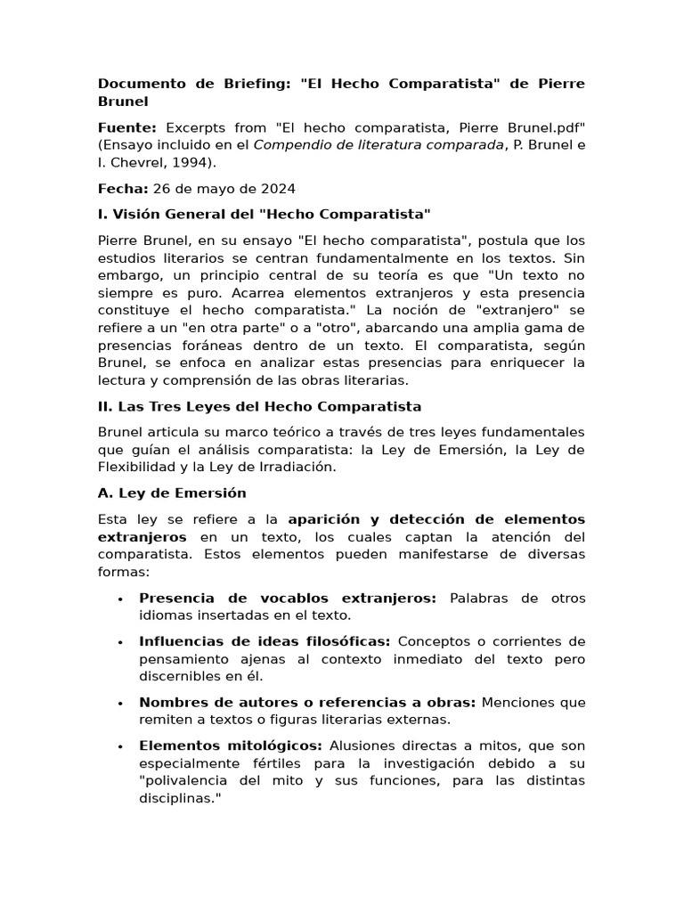 Resumen (Pierre Brunel) | PDF | Educación en artes liberales