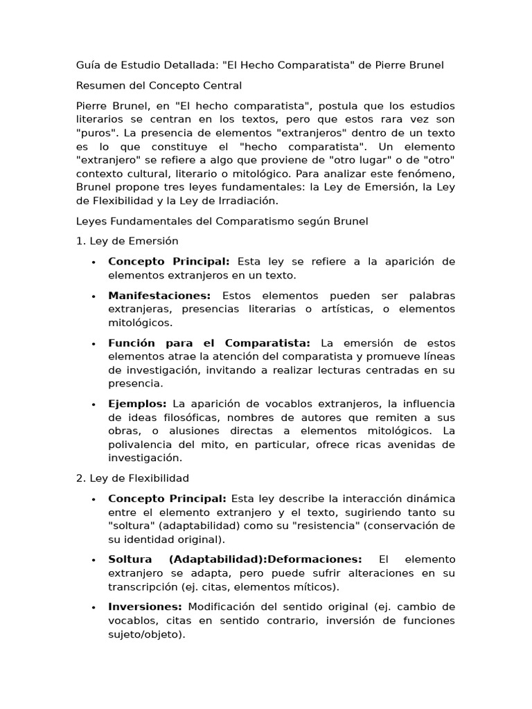 Guía de Estudio (Pierre Brunel) | PDF
