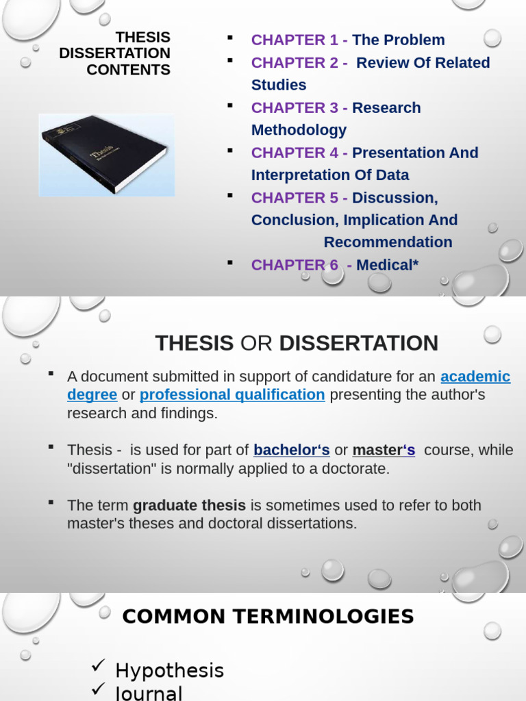 Lecture 2 - THESIS DISSERTATION CONTENTS | PDF | Thesis | Methodology
