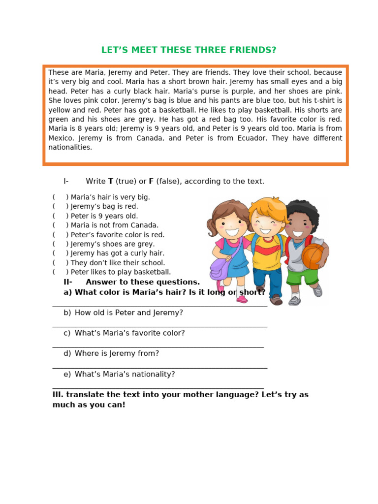 Reading Comprehension For Kids | PDF