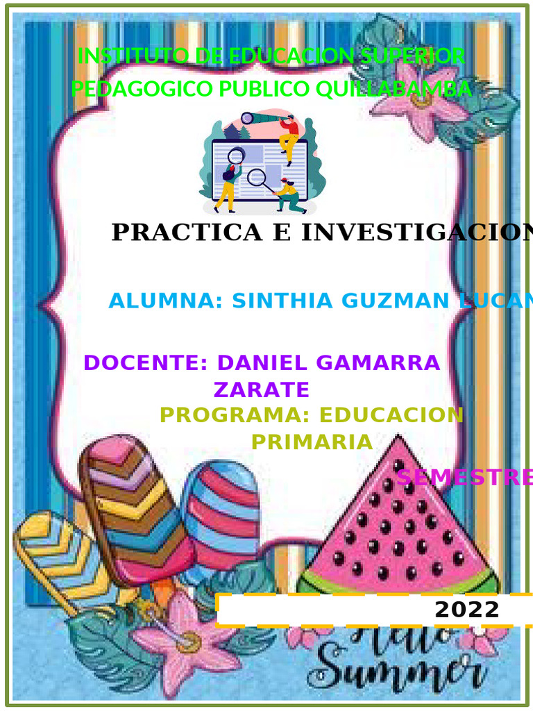 Caratula de Practica e Ivetsigacion | PDF