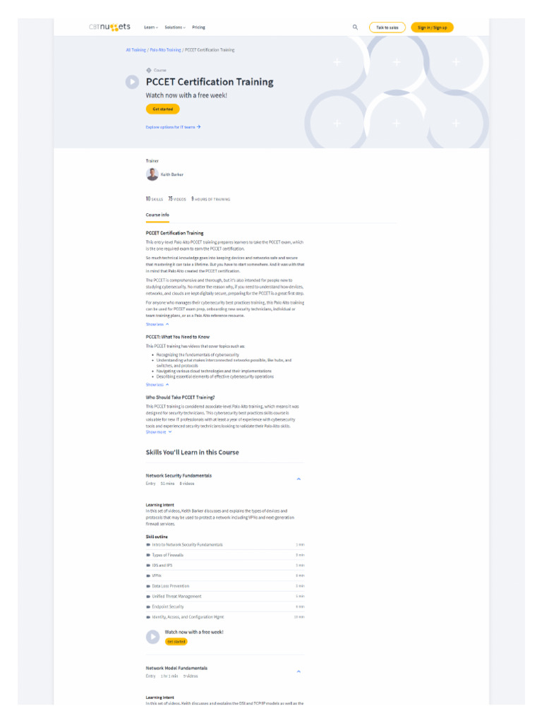 CBTN - Palo Alto Networks Certified Cybersecurity Entry-Level Technician (PCCET) - Learning Path ...