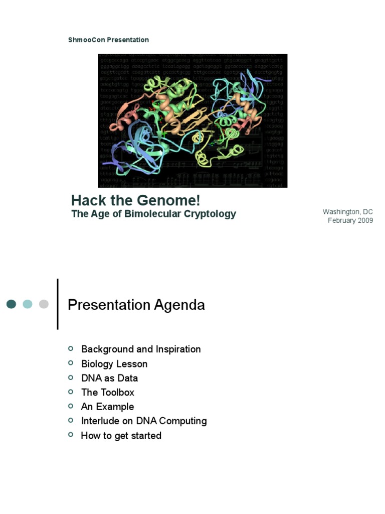 Hack the Genome: Biomolecular Cryptology | PDF | Bioinformatics | Dna
