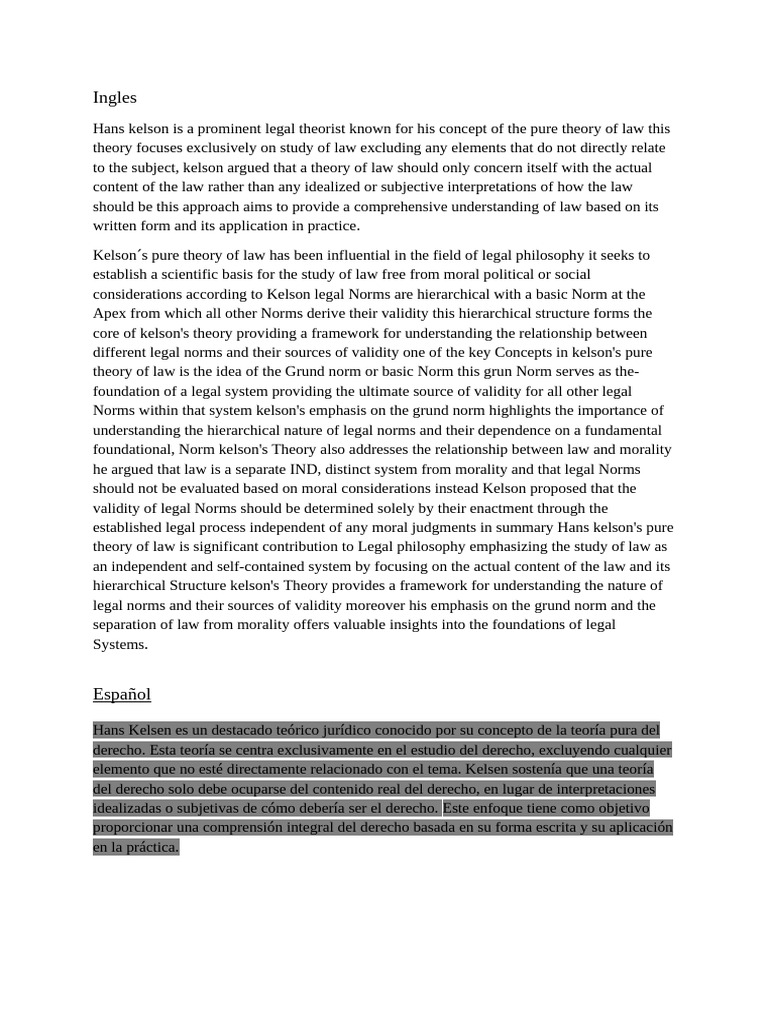 Hans Kelson Is A Prominent Legal Theorist Known For His Conc1 | PDF | Justicia | Crimen y violencia