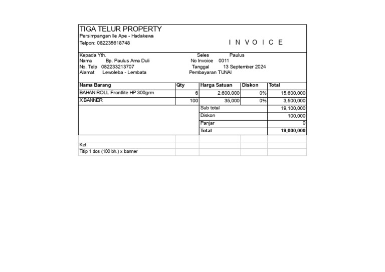 Invoice 3tp September 2024 | PDF