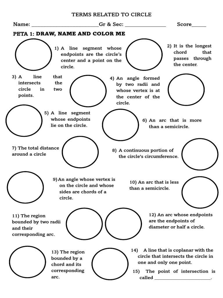 Circle Geometry Terms Explained | PDF