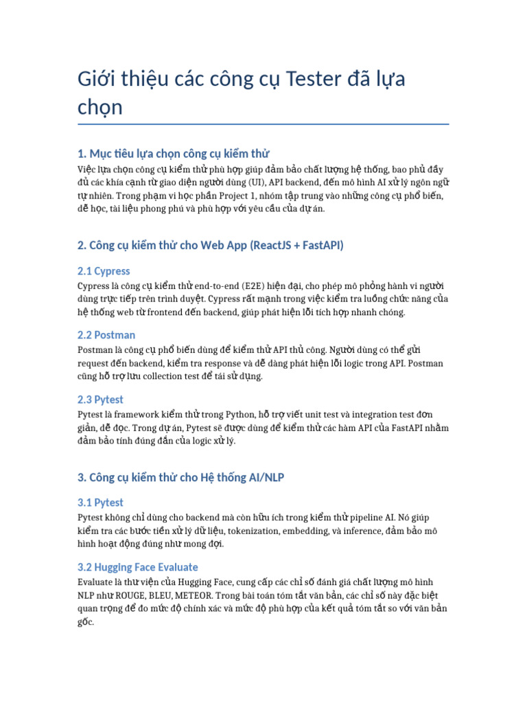 Gioi Thieu Cong Cu Tester | PDF