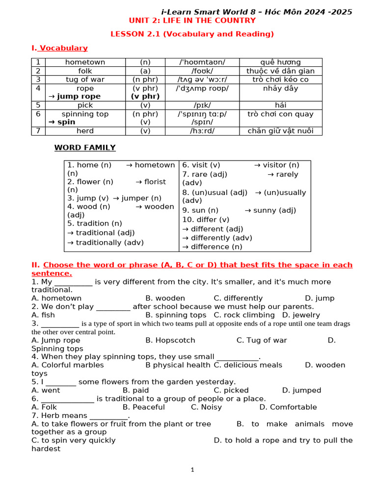 UNIT 2-Lesson 2-NHĐ | PDF | Linguistics