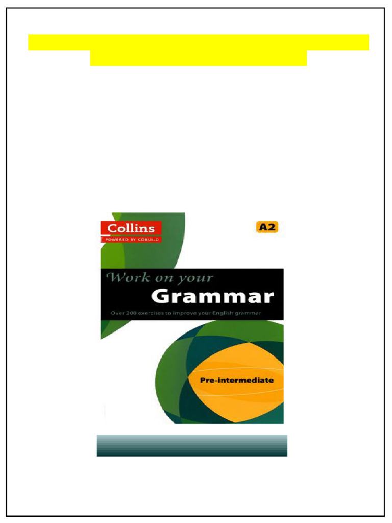Collins Work On Your Grammar A2 Pre Intermediate 1st Edition Coll Full ...