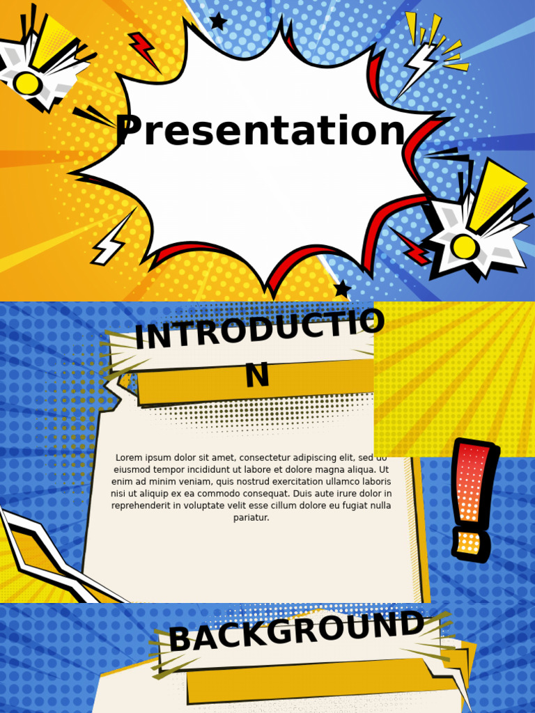 Yellow Blue Comic Discussion Presentation | PDF