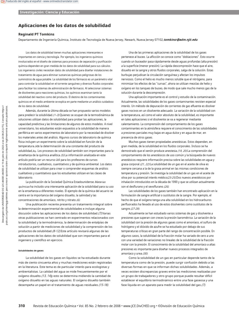 Applications of Solubility Data.en.Es | PDF | Solubilidad | Agua