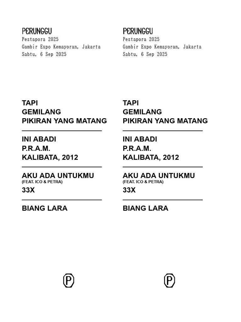 Setlist Pestapora 2025 di Jakarta | PDF