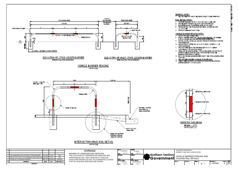 CS3305 Vehicle Barrier Fencing Holding Rail Details | PDF