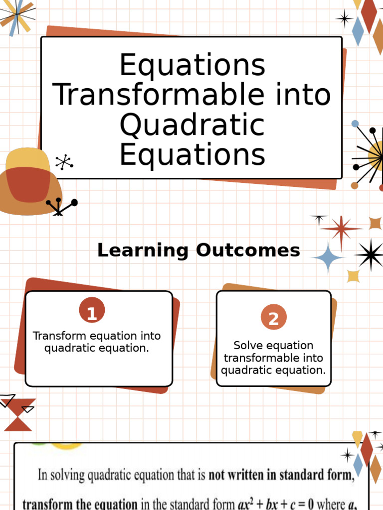 Transforming Equations to Quadratics | PDF