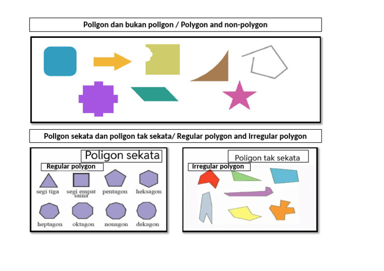 Poligon Dan Bukan Poligon / Polygon and Non-Polygon: Regular Polygon ...