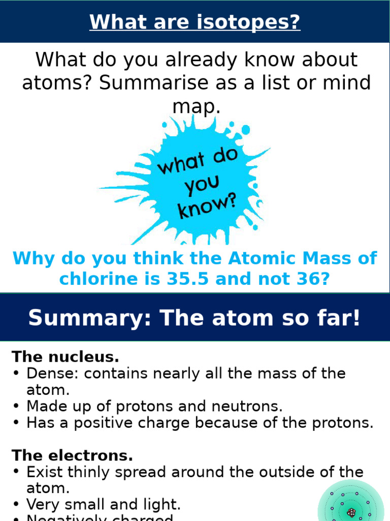 IGCSE Chemistry Lesson 5 Isotopes | PDF