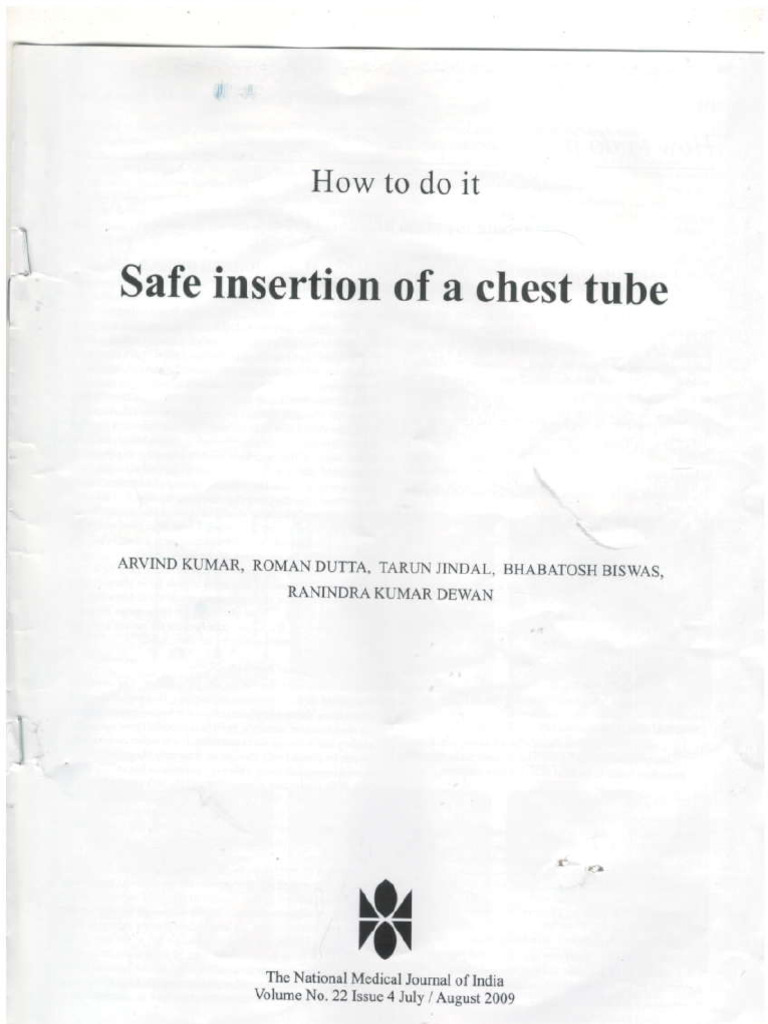 Safe Chest Tube Insertion Guide | PDF