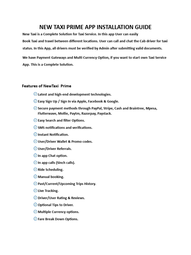 New Taxi Prime App Installation Guide | PDF | Php | Software Engineering