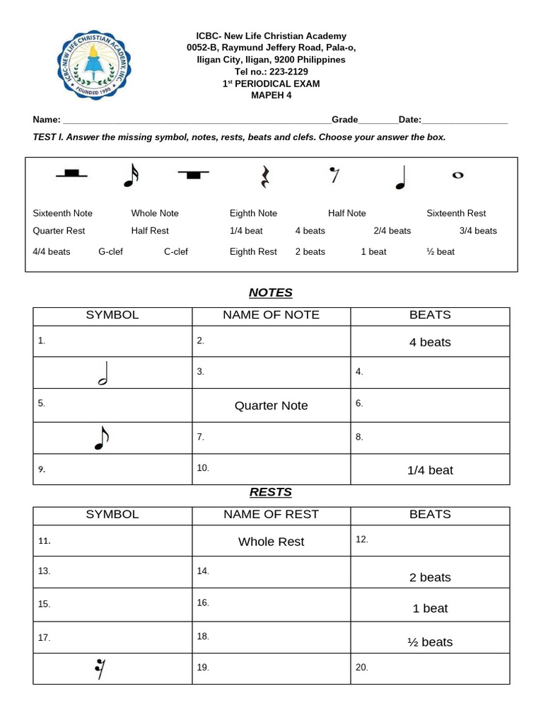 MAPEH 4 Periodical Exam Guide | PDF | Chess Openings | Chess Theory