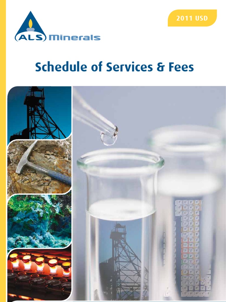 ALS Minerals Service Schedule USD | PDF | Metallurgical Assay | Gold