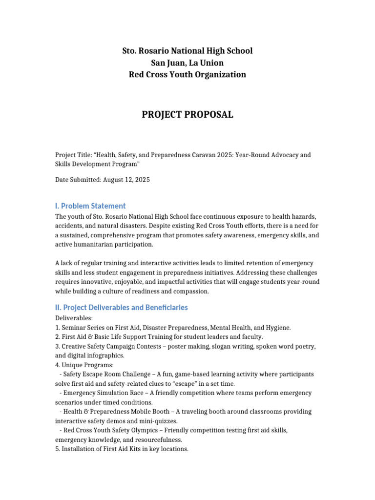 Health & Safety Caravan Proposal 2025 | PDF | Emergency Management