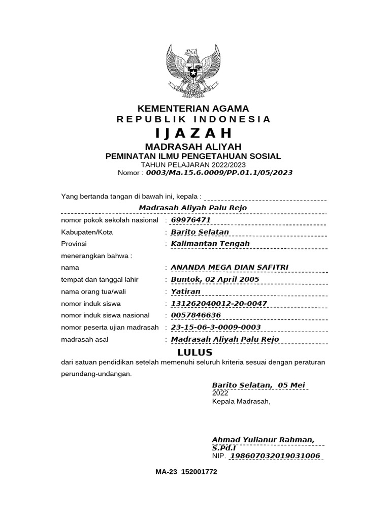Blanko Ijazah | PDF