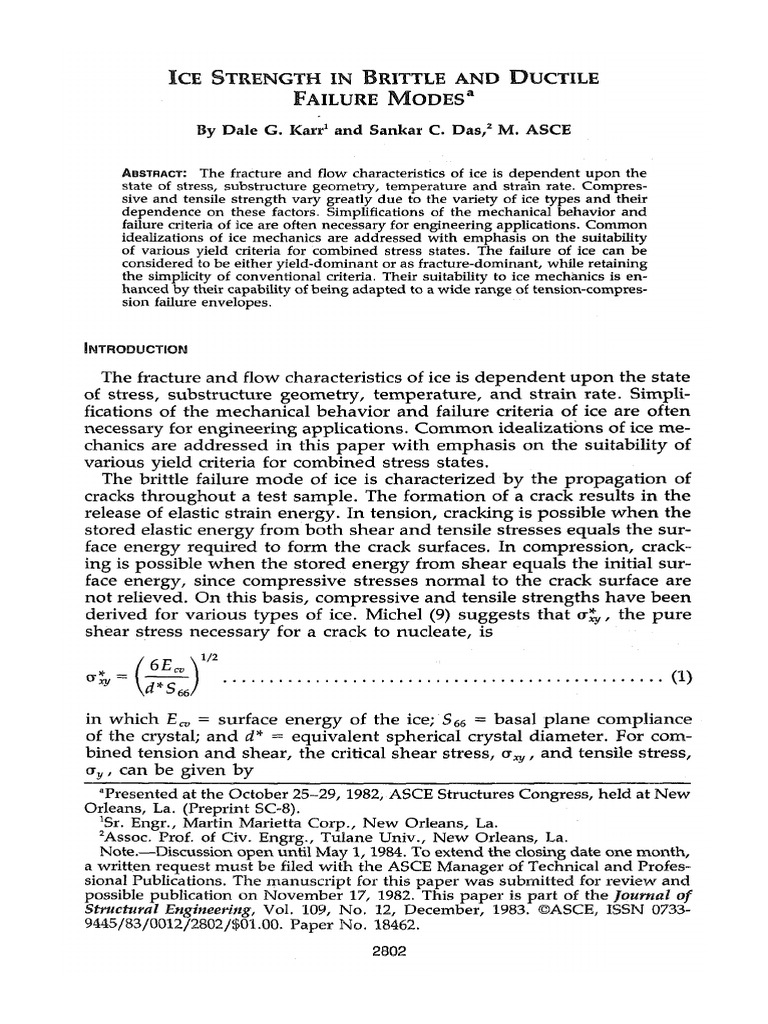 Ductile vs. Brittle Ice Failure Modes | PDF | Deformation (Engineering ...